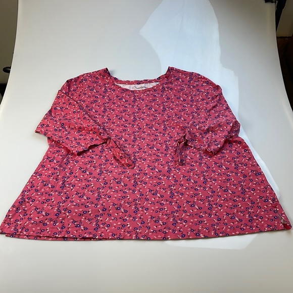 Woman Within | Tops | Woman Within Women Tiered Floral 34 Sleeve Pink ...